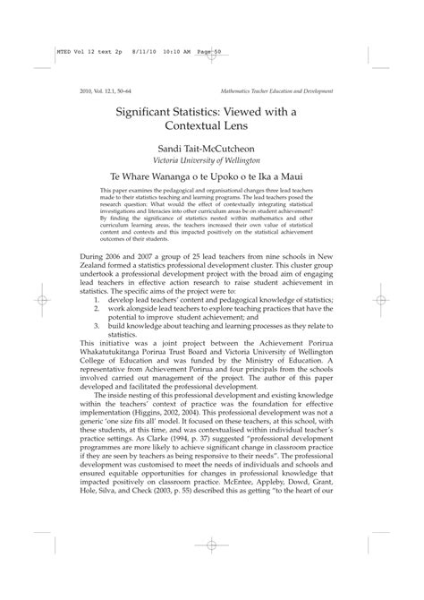 Pdf Significant Statistics Viewed With A Contextual Lens