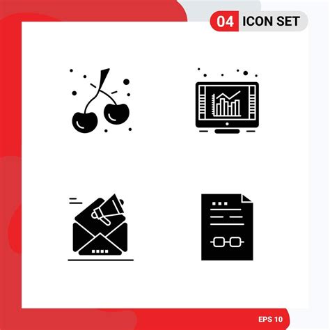 Stock Vector Icon Pack Of Line Signs And Symbols For Berry Email Browser Report Promotion