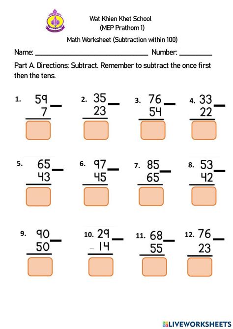 Subtracting Tens Worksheets Library