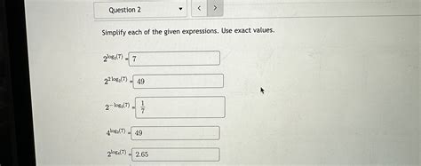 Solved Simplify Each Of The Given Expressions Use Exact