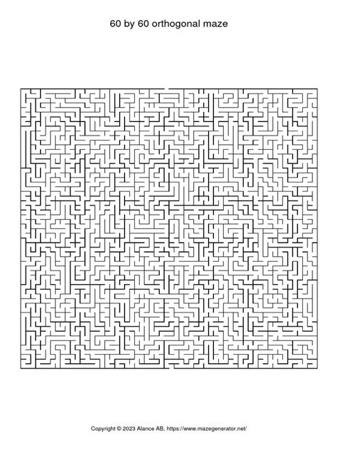 60 by 60 orthogonal maze pdf