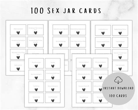 Jar Of Desire Sex Jar Cards For Couples Intimacy Game Printable 100