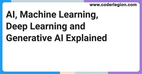 Ai Machine Learning Deep Learning And Generative Ai Explained Coder