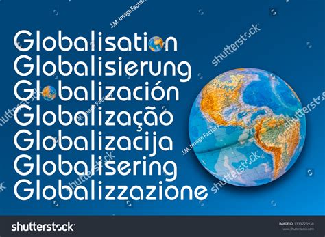 Word Globalisation Written Many Different Languages Stock Illustration