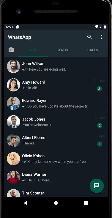 Github Aliasar1whatsapp Ui Clone This Is Whatsapp Ui Clone Using Flutter With Dark Mode And