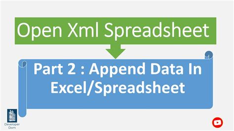 Openxml Spreadsheet Part 2 Append Data In Excelspreadsheet In C