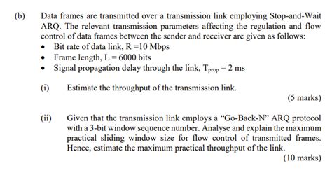 Solved B Data Frames Are Transmitted Over A Transmission