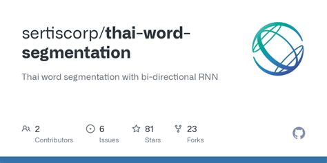 Github Sertiscorpthai Word Segmentation Thai Word Segmentation With