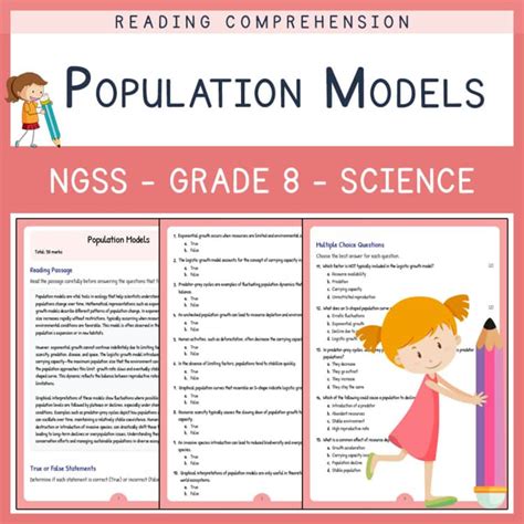Grade 8 Science Population Models Worksheet And Answer Key Ngss Aligned
