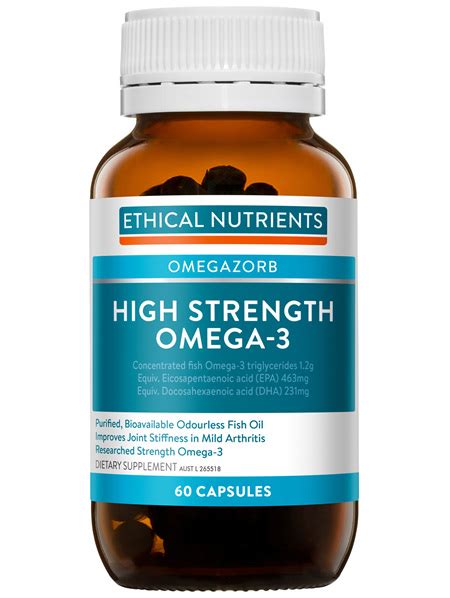 Ethical Nutrients Hi Strength Omega 3 Oil 60 Capsules 100242 Hardys