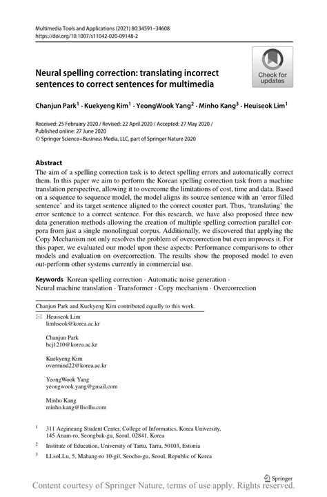 Neural Spelling Correction Translating Incorrect Sentences To Correct Sentences For Multimedia