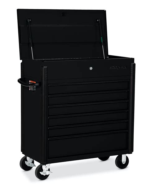 40 Six Drawer Roll Cart Gloss Black With Black Trim And Blackout