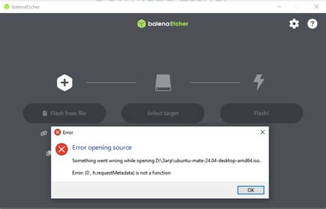 Error H Requestmetadata Is Not A Function Page Balenaetcher Balenaforums