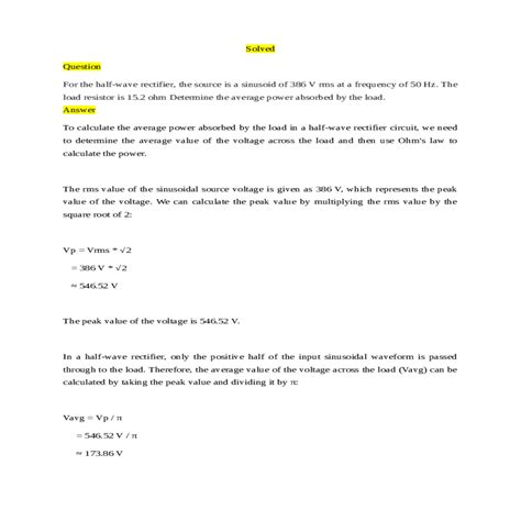 Only The Positive Half The Input Sinusoidal Waveform Passed Through The Load Only The Positive Half The Input Sinusoidal Waveform Passed Through The Load