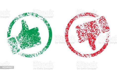 엄지 손가락 위로 엄지 손가락 아래로 색상 실루엣 아이콘 세트입니다 그런지 텍스처가 있는 좋아요와 싫어요 버튼 좋은 픽토그램 컬렉션과 나쁜 픽토그램 컬렉션 소셜 미디어