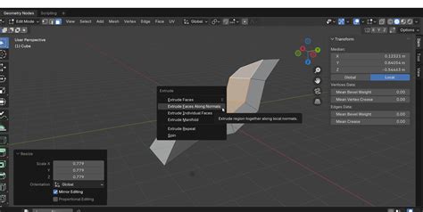 Extrude And Taper A Long A Normal Modeling Blender Artists Community