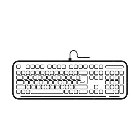 Premium Vector Computer Keyboard Icon In An Outline Style Is Isolated On A White Background