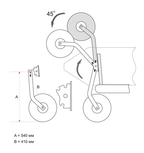 Транцевые колёса КОЛЕСЕЦ 211 К Перекидные для лодок НДНД