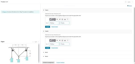 Solved In Figure 1 The Mass Of The Block At A Is 12 Kg