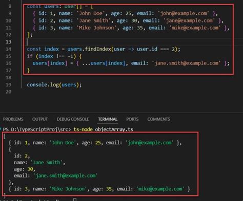 How To Update An Object In An Array In Typescript