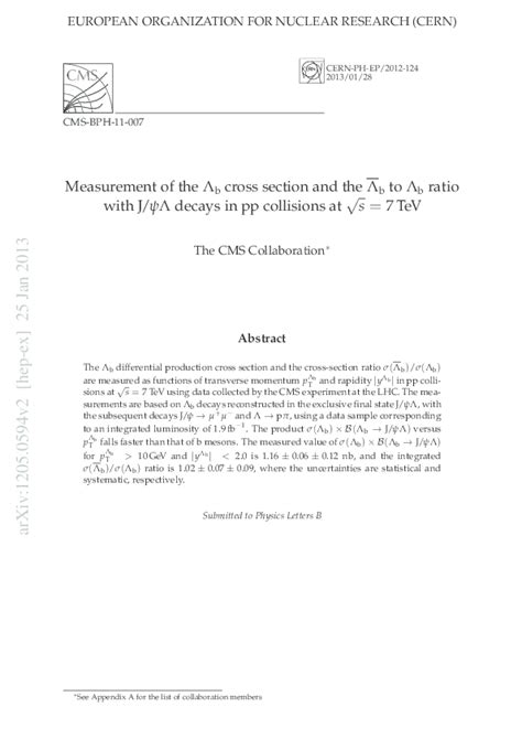 Pdf Measurement Of The Lambda B Cross Section And The Overline