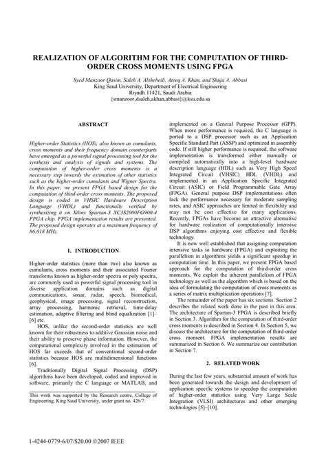pdf realization of algorithm for the computation of third order cross