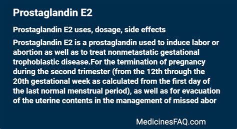 Prostaglandin E2 Uses Dosage Side Effects Food Interaction And Faq