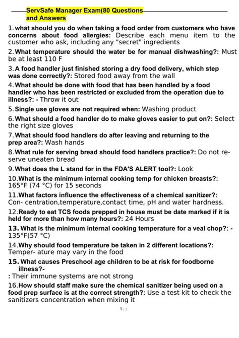 Servsafe 80 Questions And Answers Latest 2022 2023 Manager Exam Final