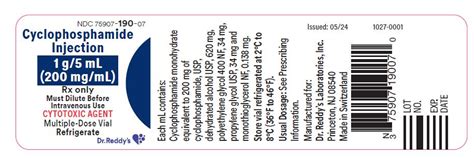 Dailymed Cyclophosphamide Injection Solution