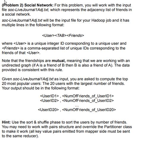 Solved Using Java I Need To Create A Hadoop Mapreduce