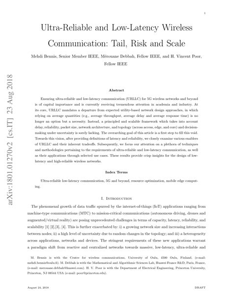 Pdf Ultra Reliable And Low Latency Wireless Communication Tail Risk
