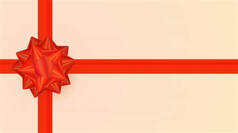 Красивый реалистичный красный бант с лентами на фоне Премиум векторы