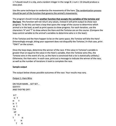 Solved Python Exercise 5 Tortoise Vs Hare 60 Pts Write A