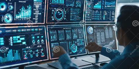 The Modern Control Room Features Hightech Screens For Data Visualization And Analysis Aig62