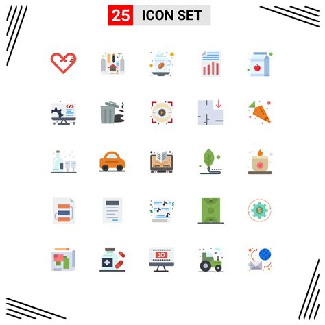 25 Thematic Vector Flat Colors And Editable Symbols Of Report File Scheme Document Coffee