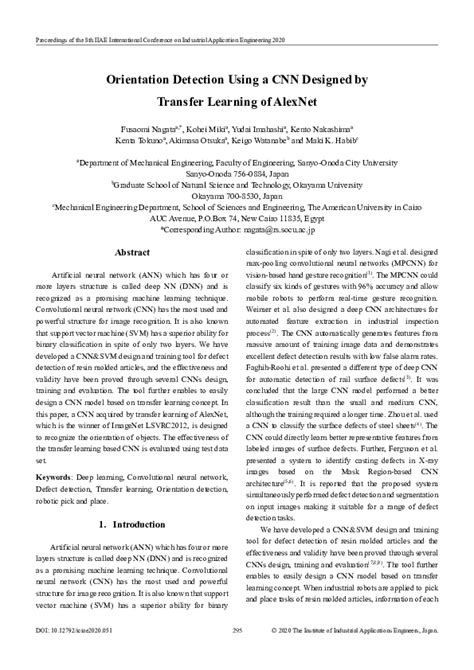 Pdf Orientation Detection Using A Cnn Designed By Transfer Learning