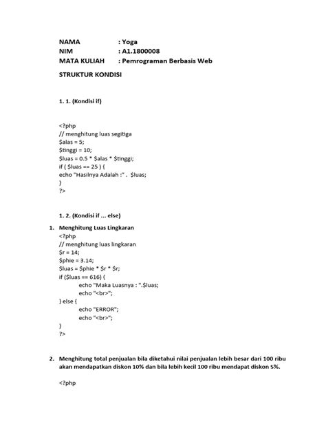 Struktur Kondisi Pemrograman Web Pdf
