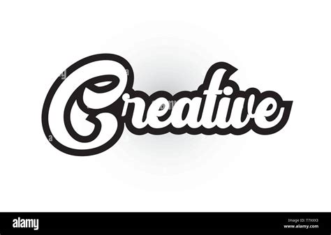 Creative Hand Written Word Text For Typography Iocn Design In Black And White Color Can Be Used