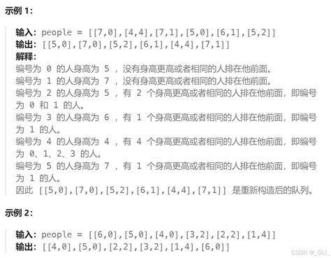 力扣 Leetcode 406 根据身高重建队列（day16：贪心算法） Csdn博客