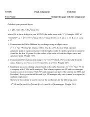 CS 608 Final Assignment Fall 2022 Pdf CS 608 Final Assignment Your Name Fall 2022 Submit This