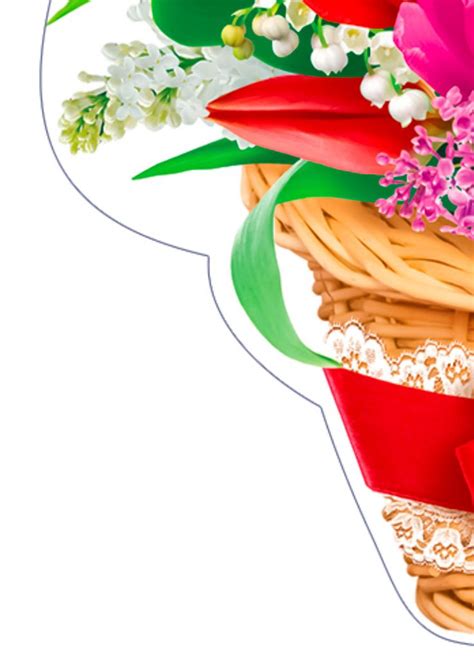 НУШ Ілюстративний матеріал для оформлення класу «Весняний кошик з тюльпанами Ілюстрації