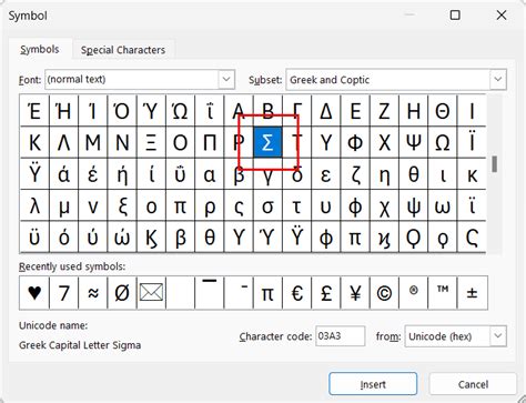 How to Insert Sigma Σ Symbol in Excel