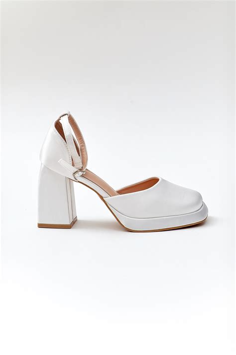 Туфли на платформе Rs 018 сатин квадратный каблук