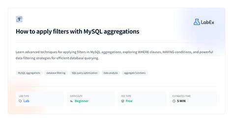 How To Apply Filters With Mysql Aggregations Labex