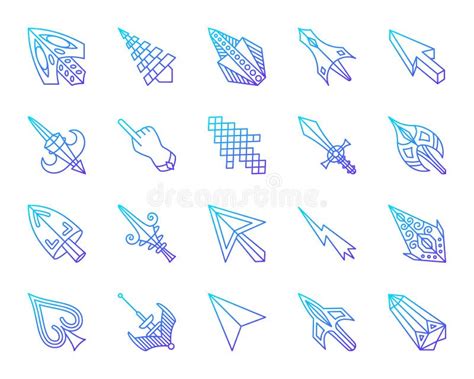 Mouse Cursor Simple Gradient Icons Vector Set Stock Vector Illustration Of Logo Color 124628212