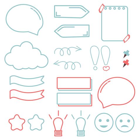 Set Of Cute Hand Drawn Doodle Text Box With Speech Bubble Text Box Icon