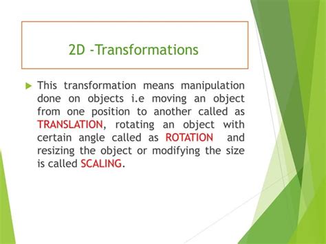 Seminar On 2d Transformation Ppt