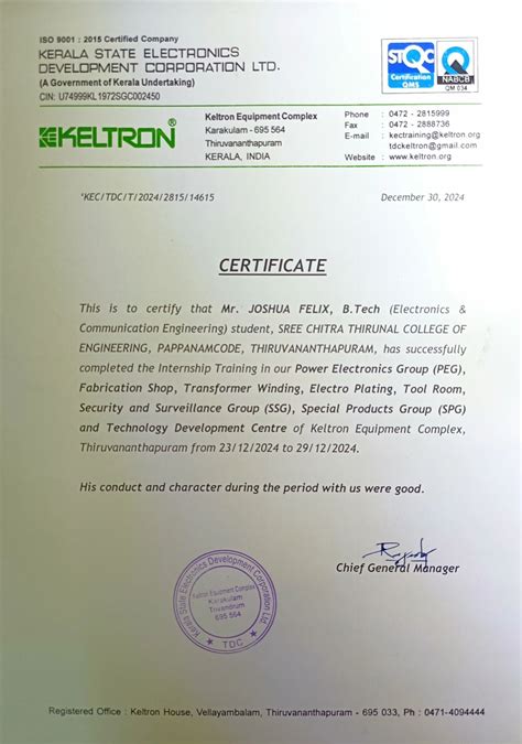 Internship Keltron Joshua Felix