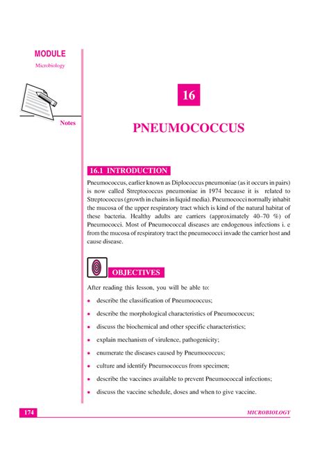 Pneumococcus Module Pneumococcus Microbiology Notes 16 Pneumococcus 16 Introduction