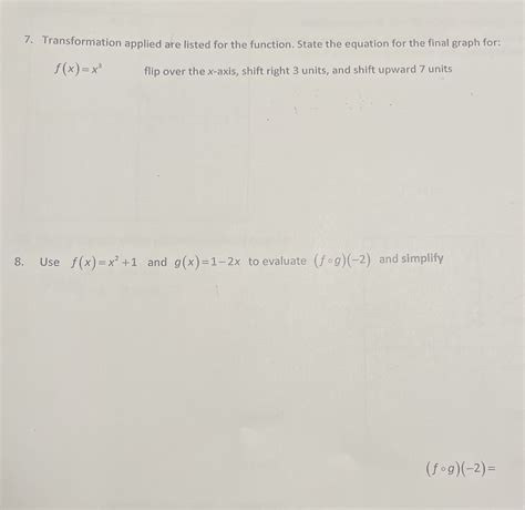 transformation applied are listed for the function